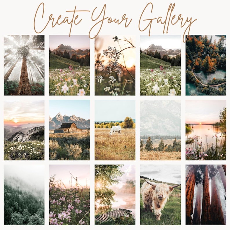 Nature Prints Bundle, Printable Farmhouse Gallery Wall Art, 100 Prints ...
