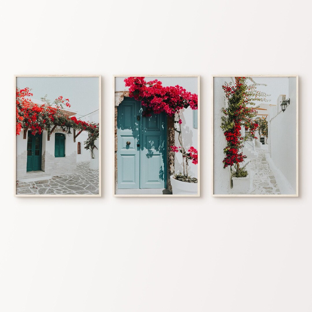 Set of 3 Printable Greece Photography, Greece Island 3 Pieces Wall Art ...