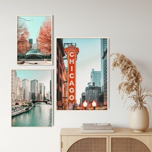 Set of 3 Chicago DIGITAL Print, Chicago Theater Photography, Chicago ...