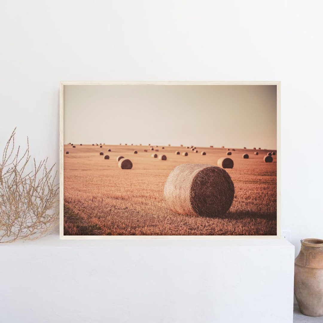 Rustic Hay Bales Wall Print Printable Farmhouse Nature Wall - Etsy