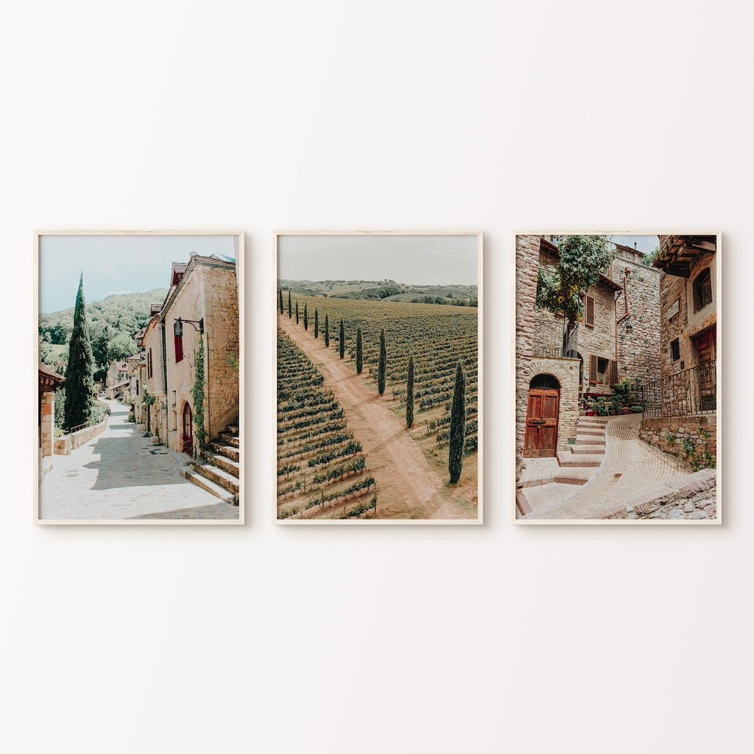 Tuscany Set of 3 Printable Photography, Italian Country 3 Pieces Wall ...