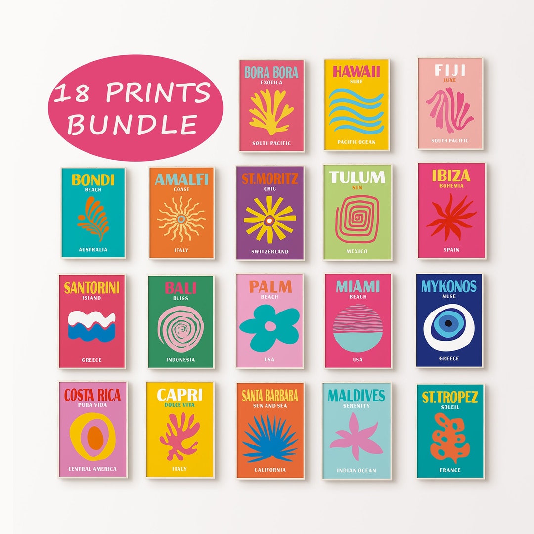 Printable Bundle Travel Famous Places Prints, Travel Poster Gallery Set ...