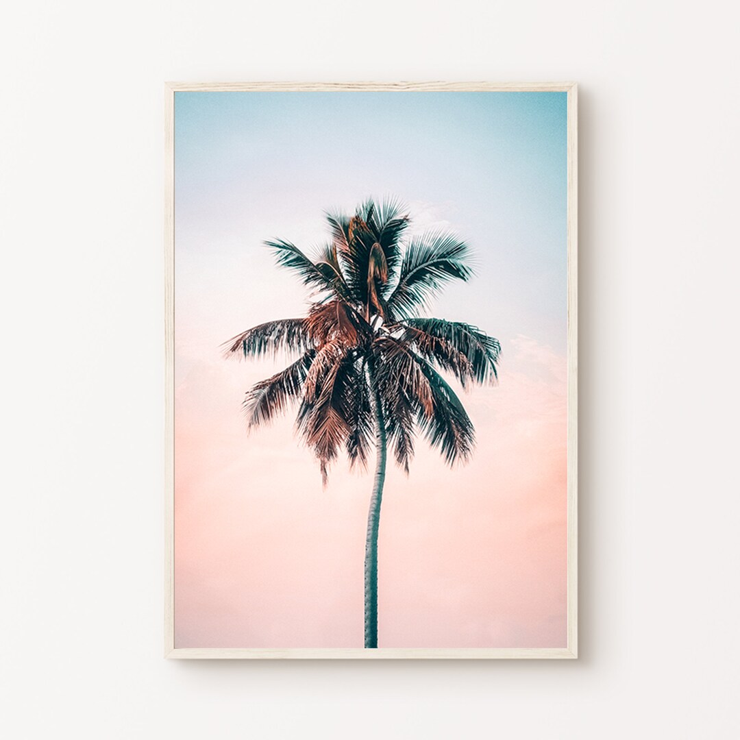 Printable Palm Tree Wall Art, Neutral Coastal Photography, Modern Beach ...