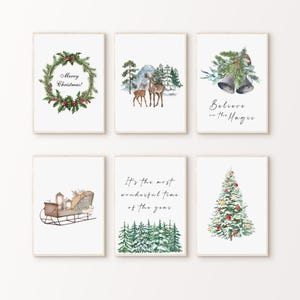 Christmas Set of 6 Prints, PRINTABLE Winter Theme Wall Art, Posters for ...