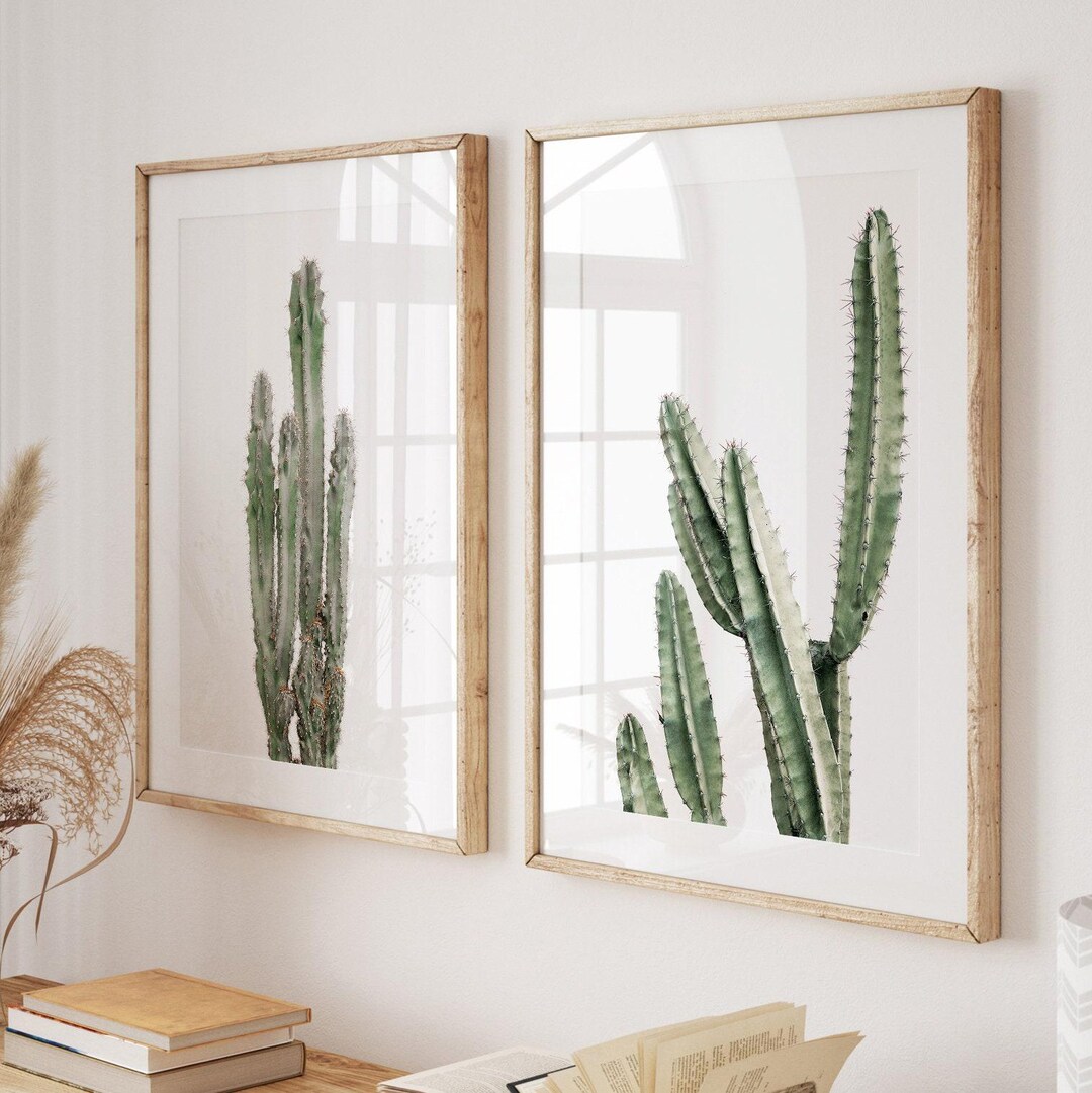 Cactus Set of 2 Prints, Printable Cactus 2 Pieces Wall Art, Modern Boho ...