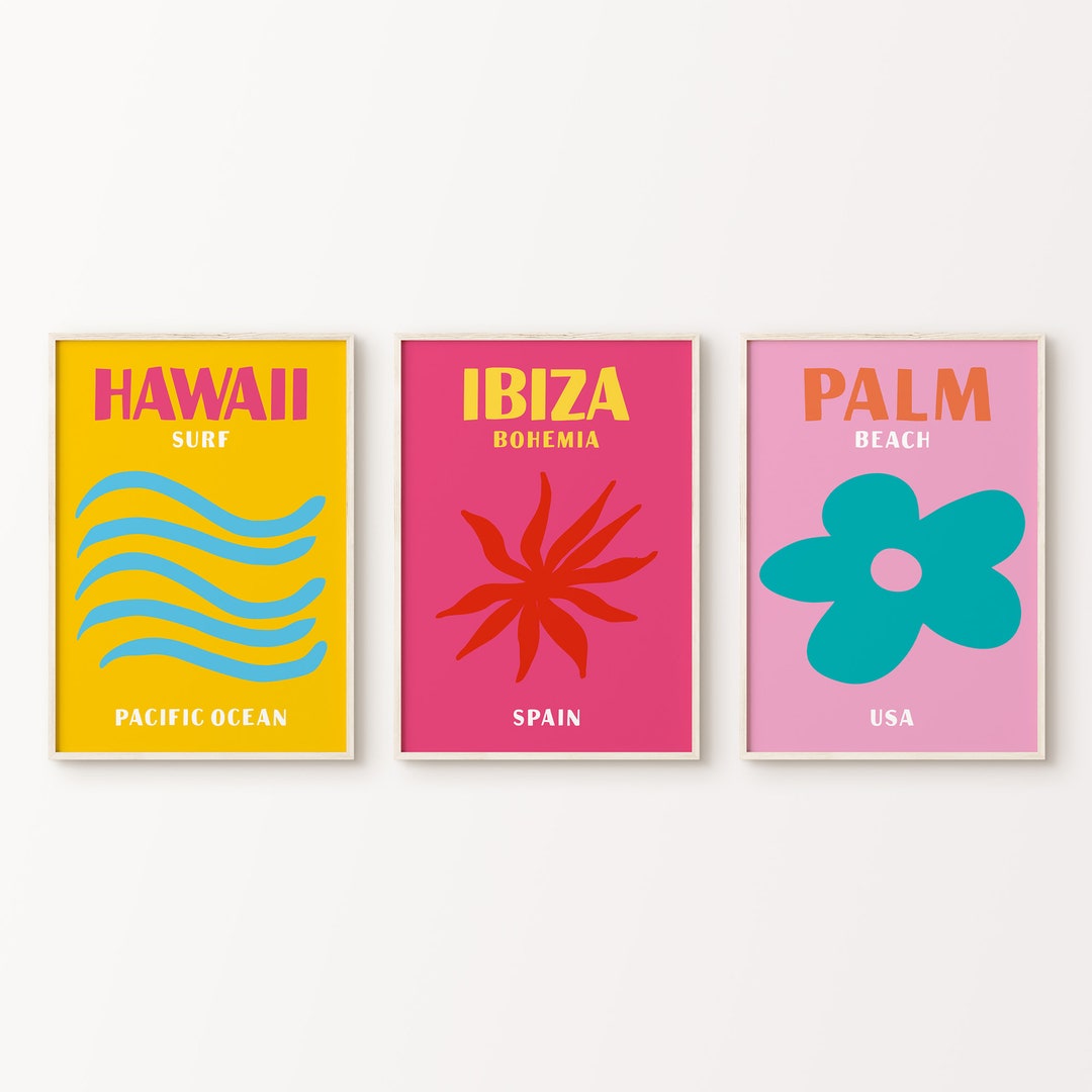 Printable Set of 3 Travel Famous Places Prints, Travel Poster Set ...