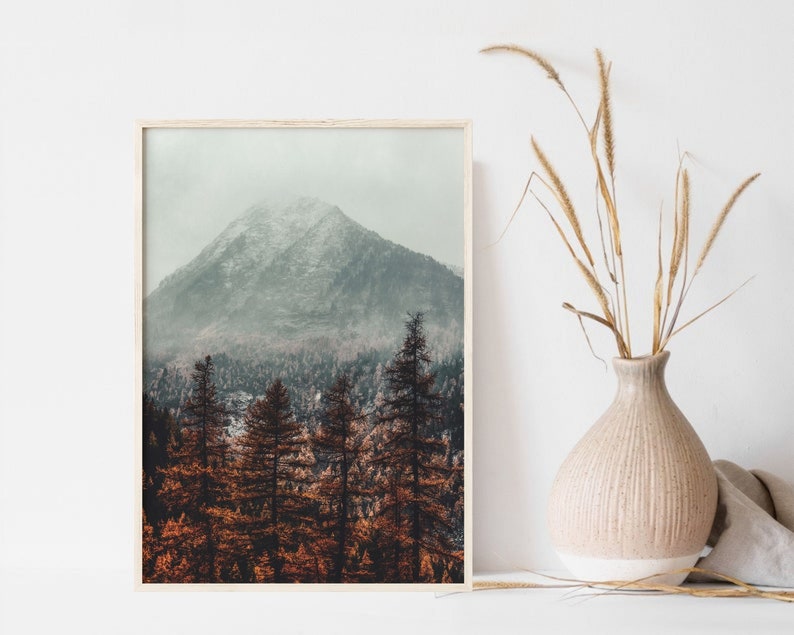 Fall Mountain Forest Set of 3 Prints Fall Mountain Poster - Etsy