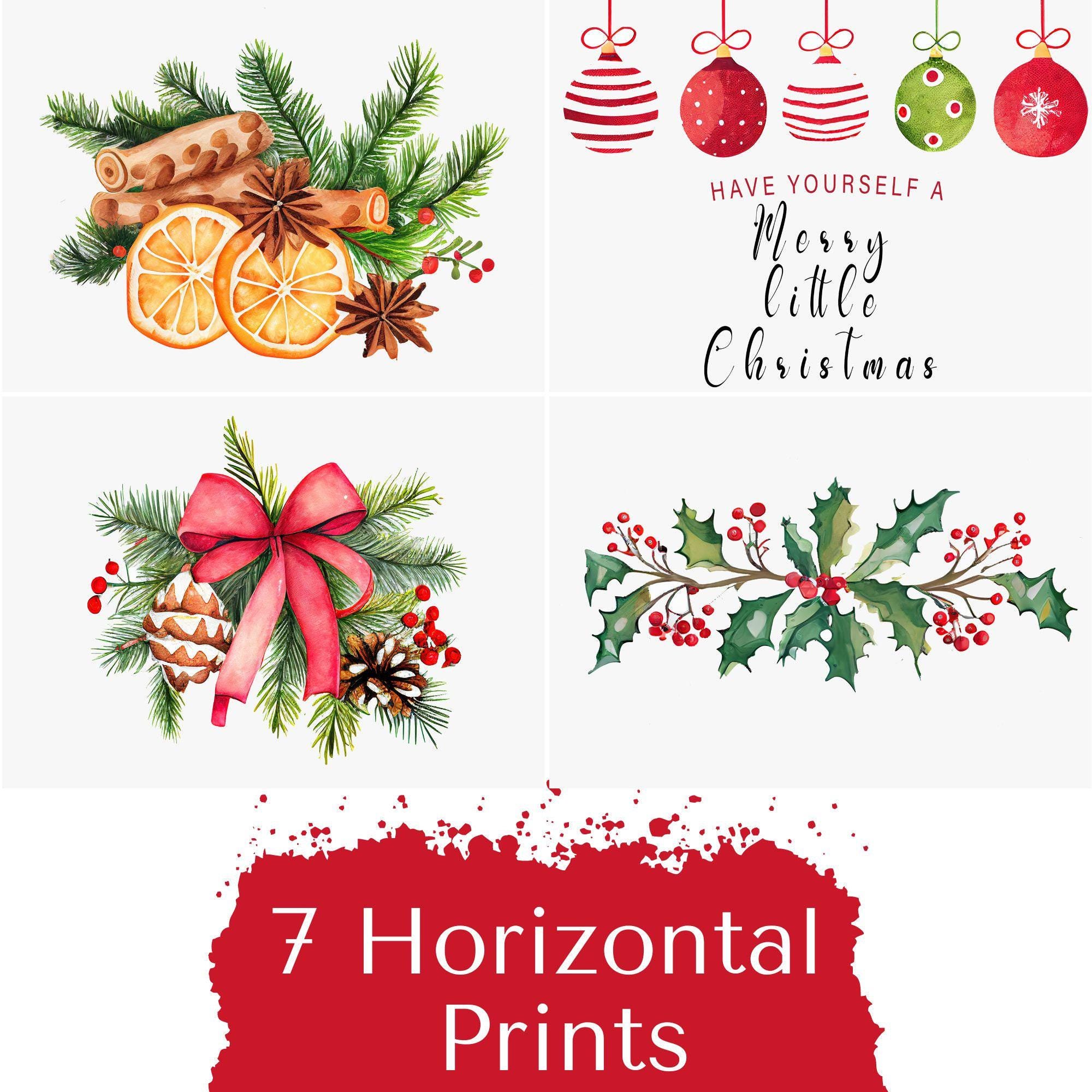 35 Christmas Prints, PRINTABLE Winter Theme Wall Art, Posters for ...
