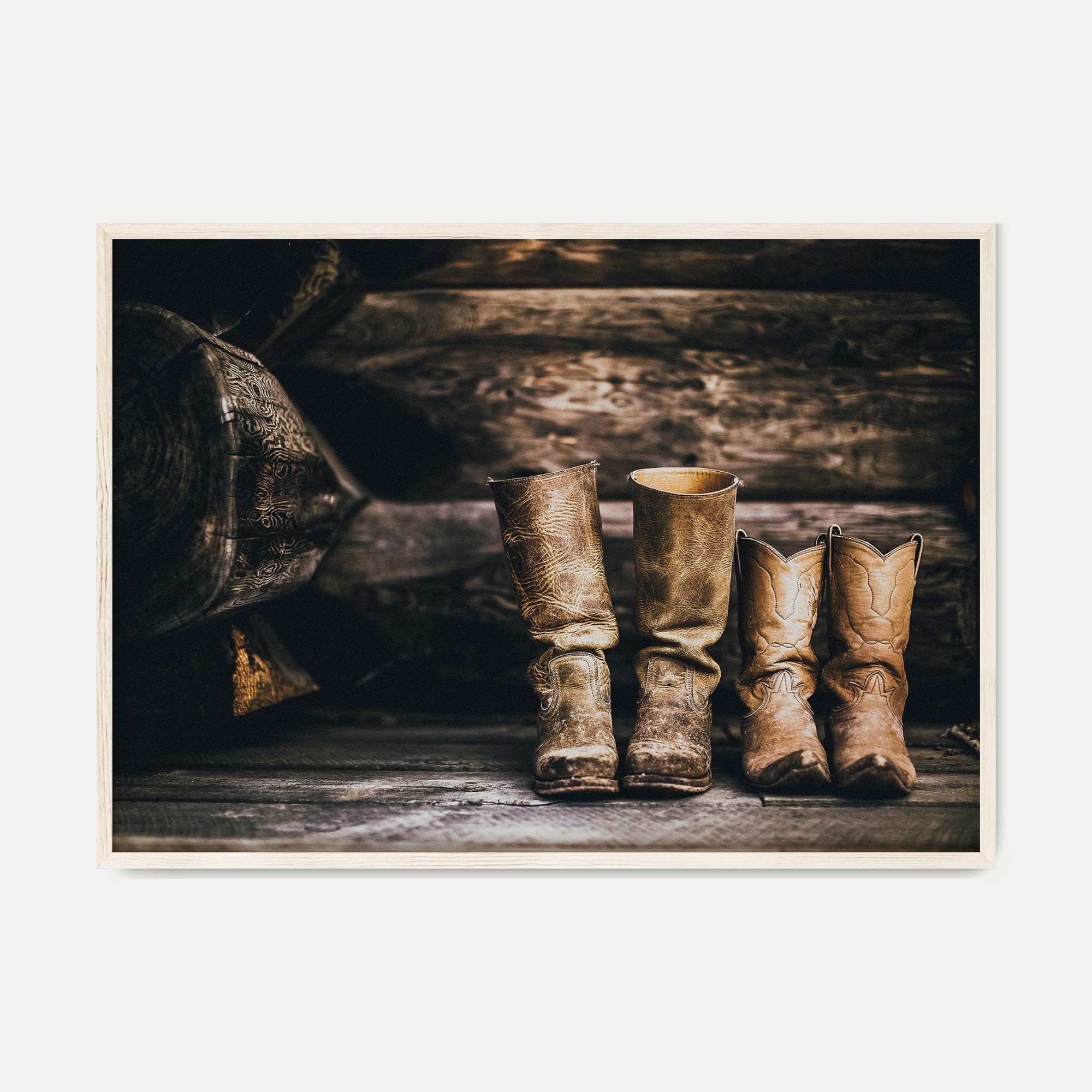 Western Landscape Wall Art Cowboy Boots Print Farmhouse Wall | Etsy