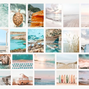 Coastal Prints Bundle, Printable Boho Beach Gallery Wall Art, Ocean ...