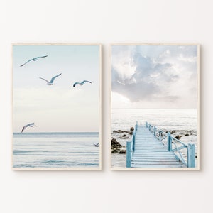 Calm Beach Set of 2 Print, Printable Ocean Large Wall Art, Boho Gallery ...