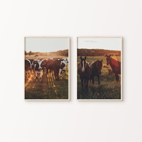 Farm Animals Set of 2 Photography Print DIGITAL Rustic - Etsy