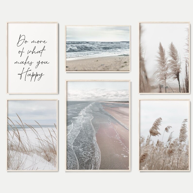 Boho Gallery Wall Set of 6 Digital Prints Aerial Beach Print - Etsy