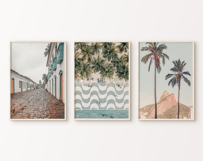 Copacabana Print, Rio De Janeiro Art, Brazil Wall Art, Watercolor Print ...