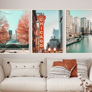 Set of 3 Chicago DIGITAL Print, Chicago Theater Photography, Chicago ...