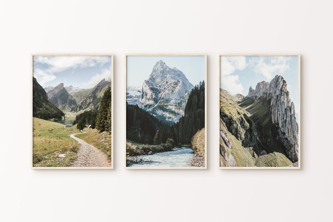 Printable Mountain Set of 3 Photography Swiss Alps Mountain - Etsy