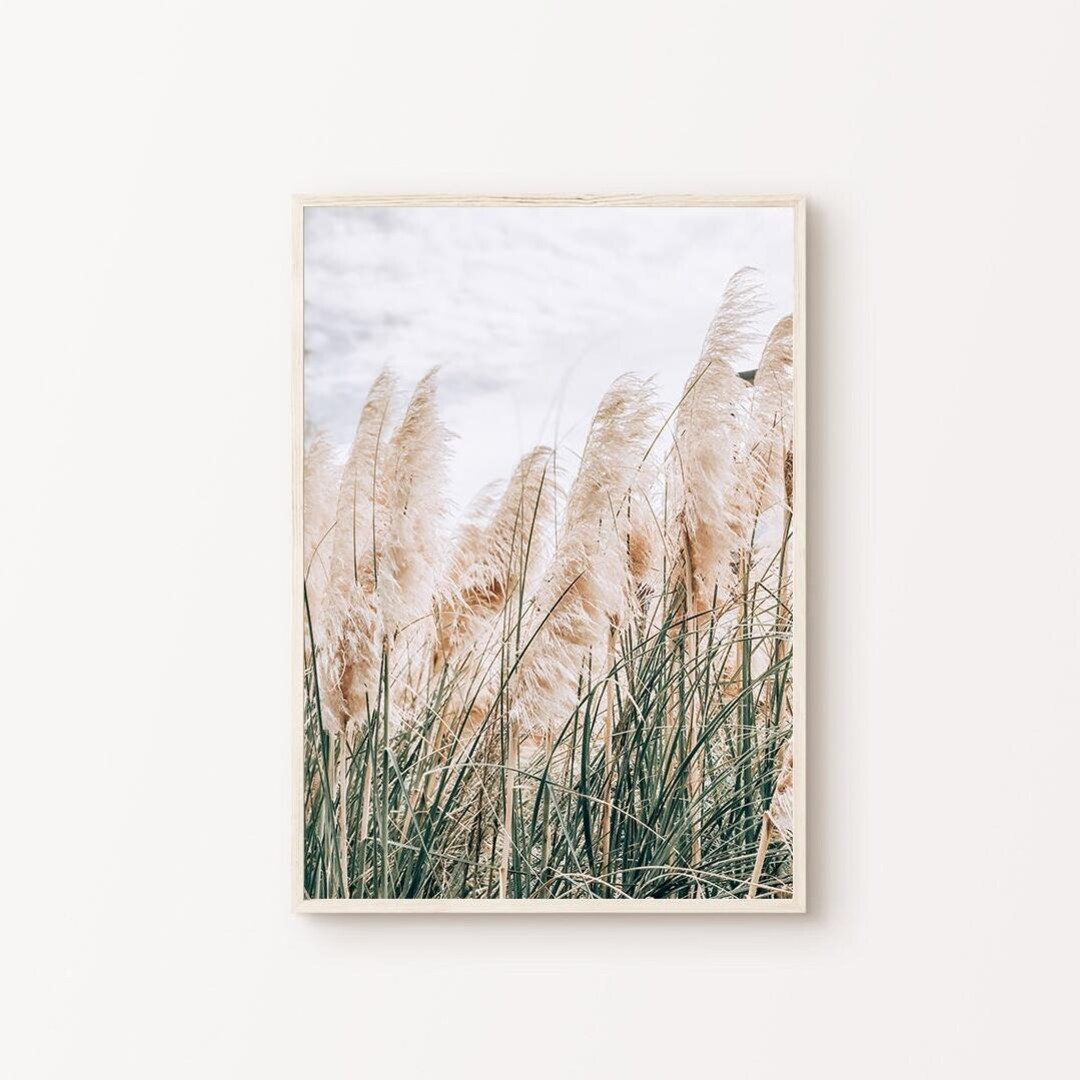 Printable Pampas Grass Photography, Boho Large Wall Art, Neutral Pampas ...