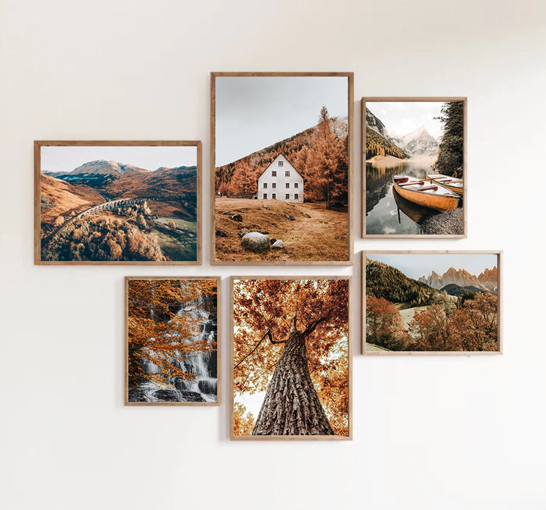 Fall Landscape Gallery Wall Set, Autumn Nature Set of 6 PRINTABLE ...