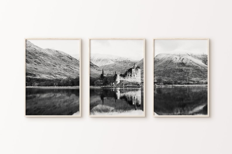 Scotland PRINTABLE Split Photography Nordic Nature Black and - Etsy