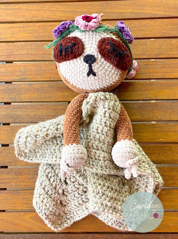 Sloth Lovey Blanket Crochet Pattern Security Blanket - Etsy
