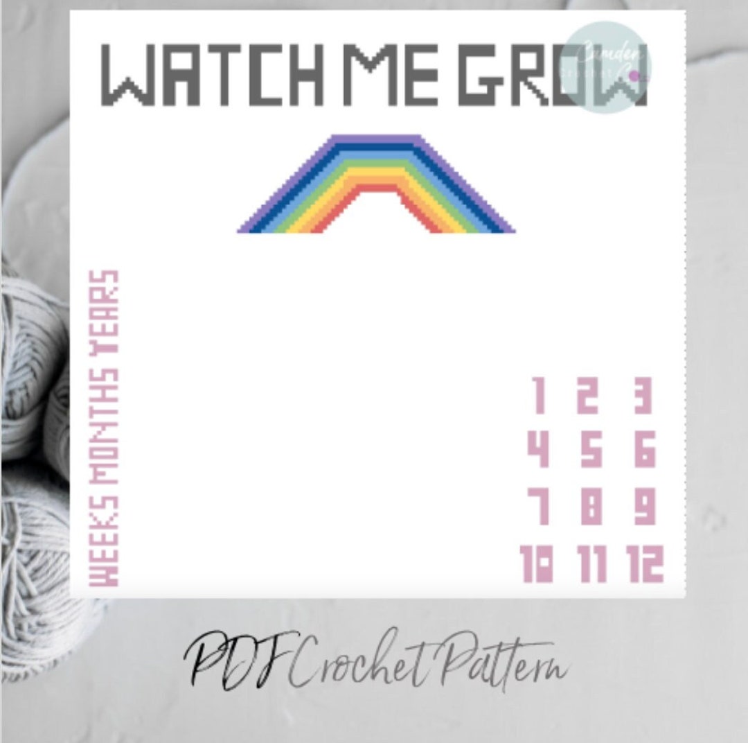 Watch Me Grow Baby Milestone Growth Blanket Crochet Pattern | Single ...