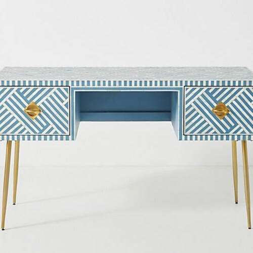 Bone Inlay Optical Design Console Table White Bone Inlay - Etsy