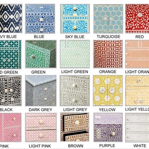 Bone Inlay Geometric Design Round End Table Light Pink, Bone Inlay ...