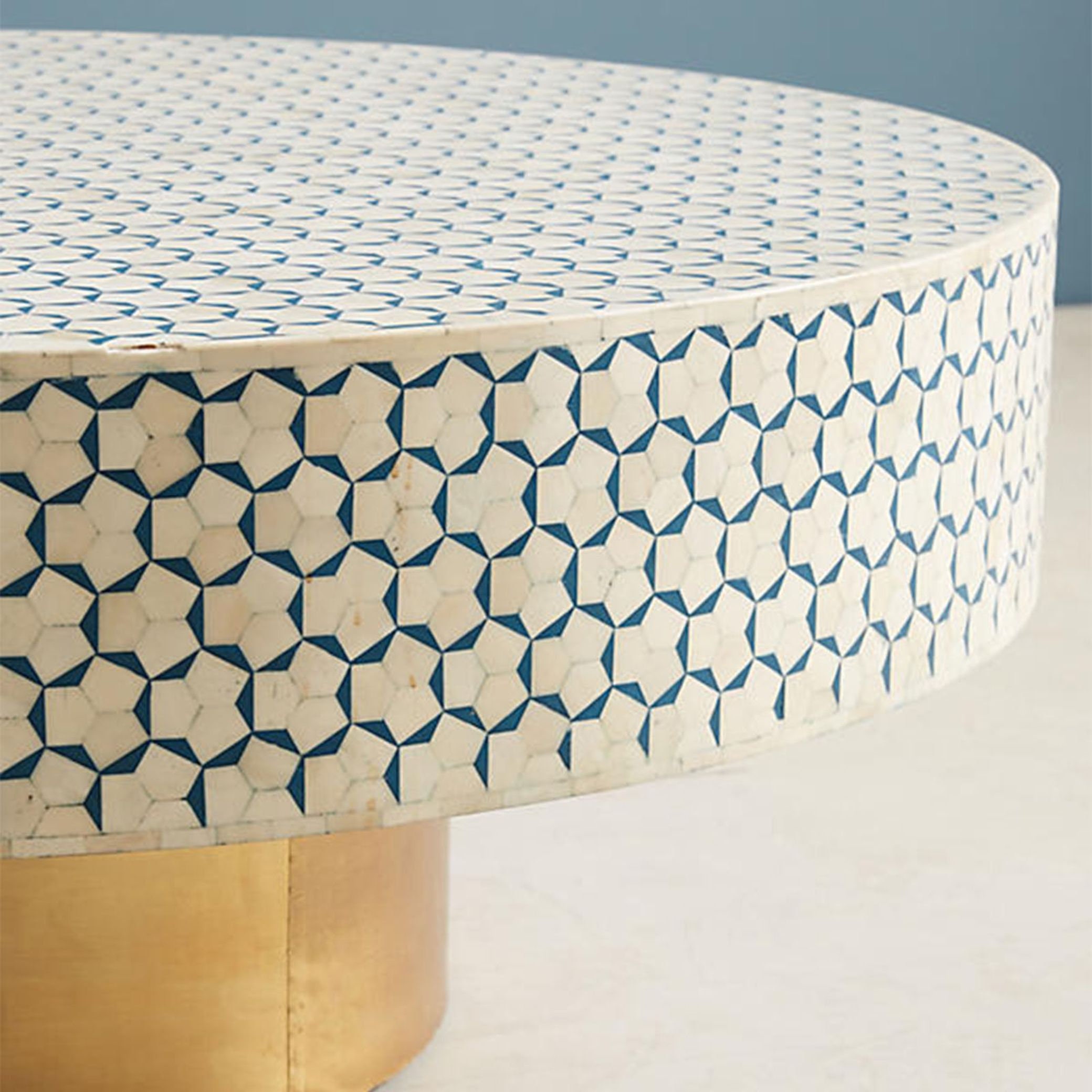Bone Inlay Targua Design Coffee Table Blue Bone Inlay Targua - Etsy