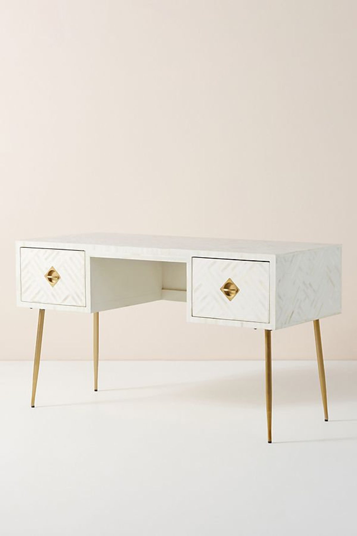 Bone Inlay Optical Design Console Table White Bone Inlay | Etsy