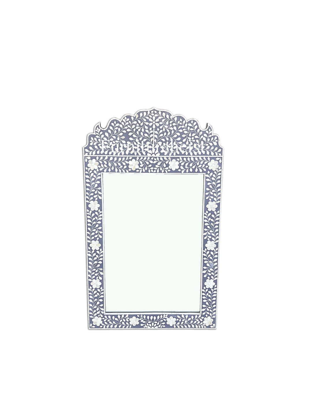 Bone Inlay Crested Mirror Grey, Dove Grey Mirror, Bone Inlay Dove Grey ...