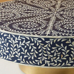 Bone Inlay Floral Design Coffee Table Indigo Blue Bone Inlay - Etsy