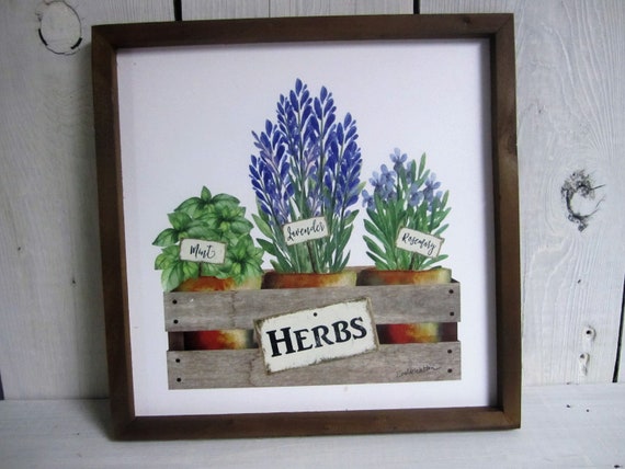 Mint Lavender Rosemary Herbs Garden Sign - Etsy