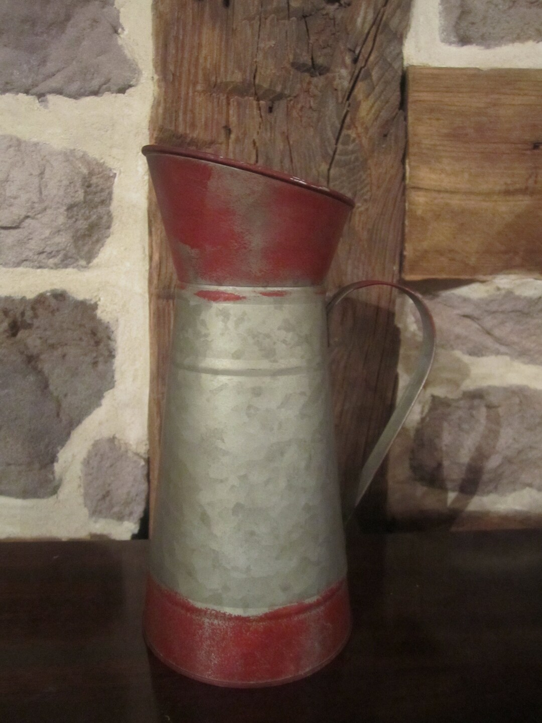 Rustic Barn Red Galvanized Pitcher - Etsy