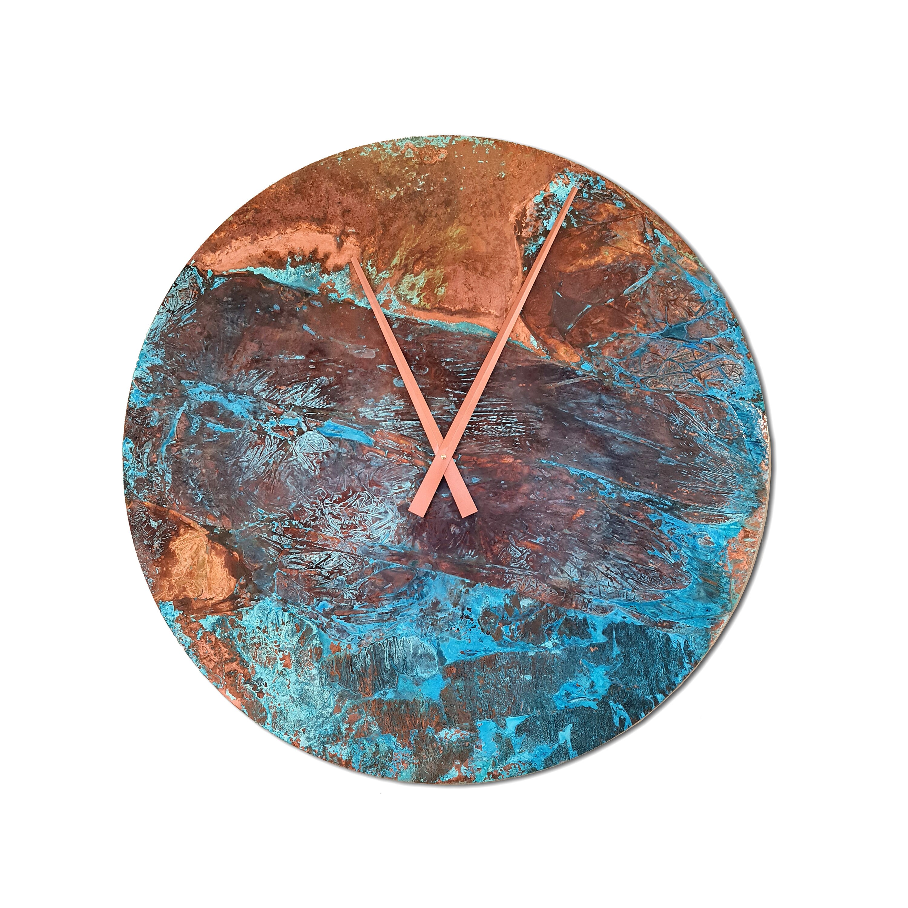 Extra Large Wall Clock - 30 Inches. Round Copper Clock. Home Decor ...