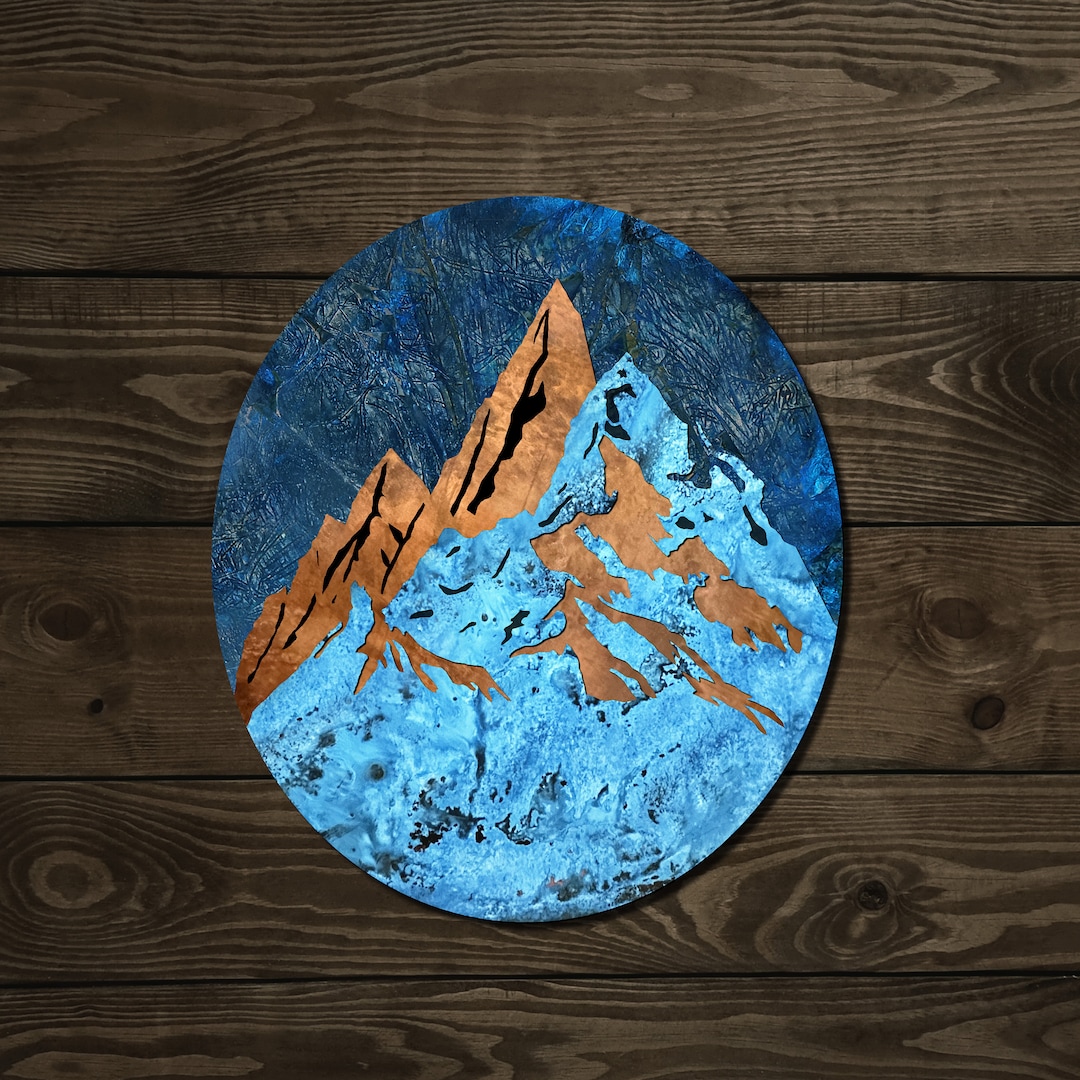 Mountains Copper Wall Decor, Landscape Wall Art, Metal Wall Art ...