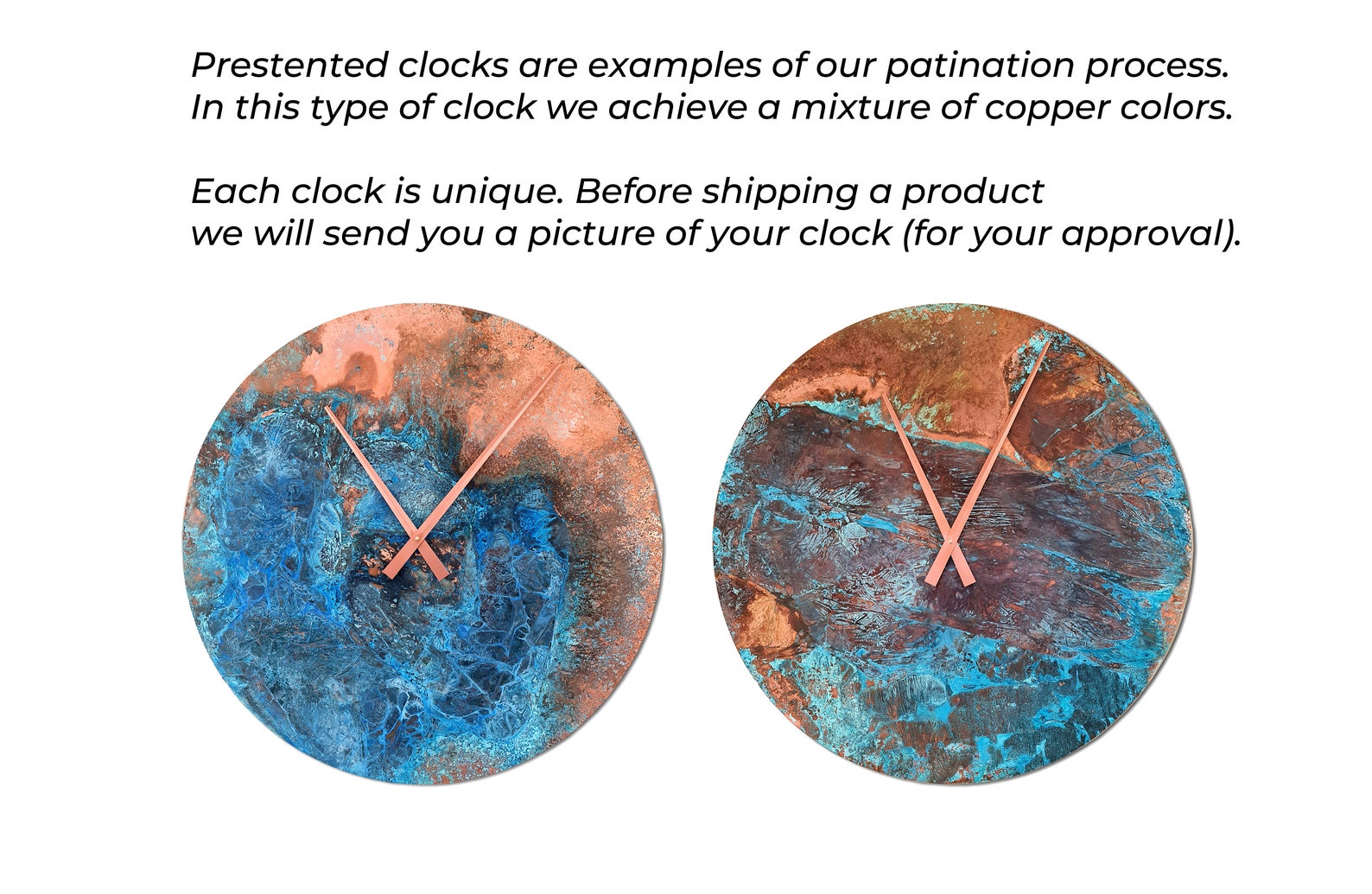 Extra Large Wall Clock - 30 Inches. Round Copper Clock. Home Decor ...