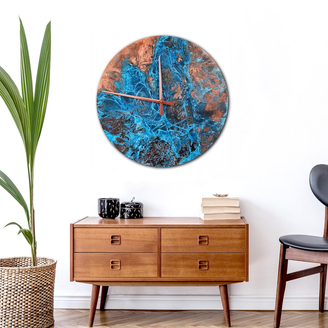 Extra Large Wall Clock - 30 Inches. Round Copper Clock. Home Decor ...