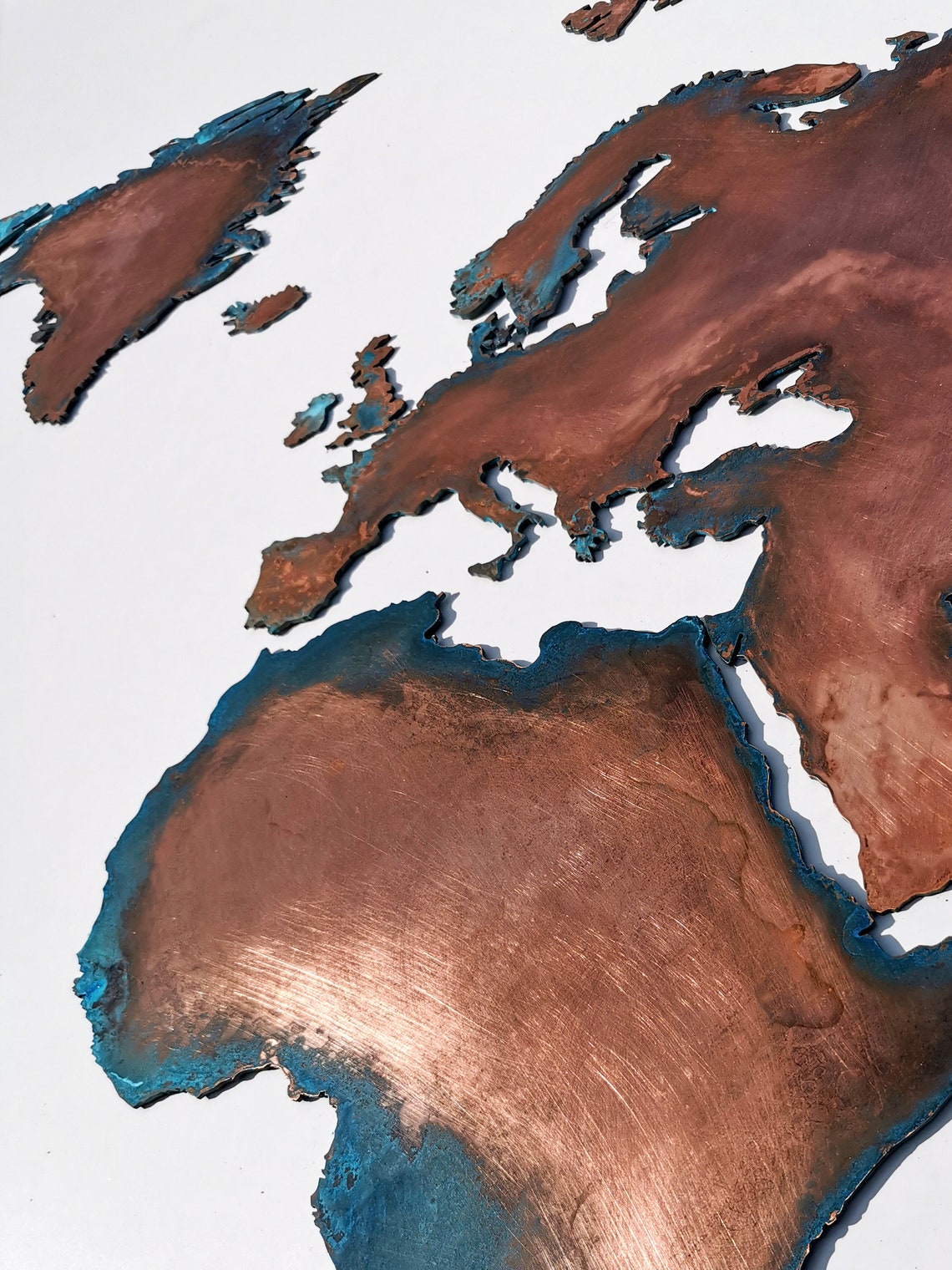 Copper World Map. Map Wall Decor. Copper Wall Art. Large Worl - Etsy