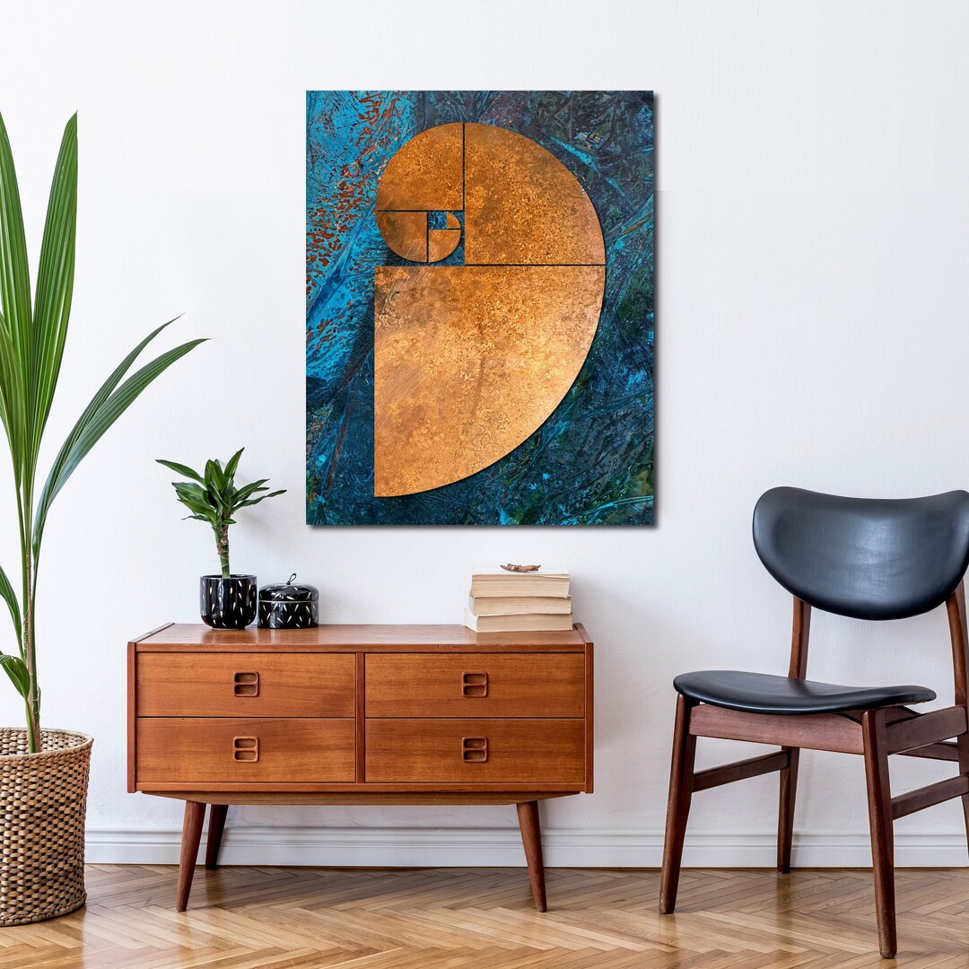 Golden Ratio Wall Art, Copper Wall Decor, Patinated Copper Art, Copper ...