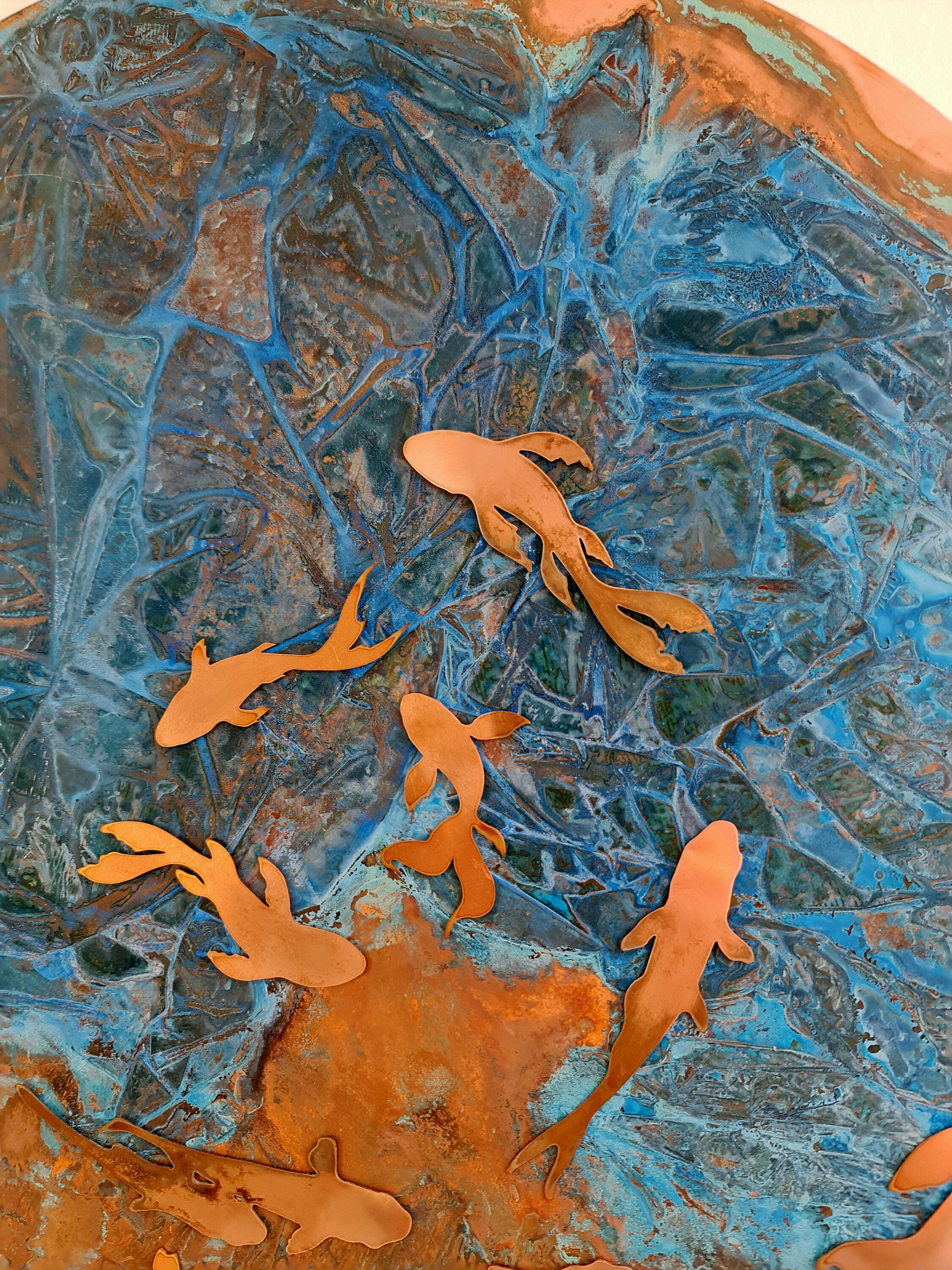 Fish Family Copper Wall Art Metal Wall Decor Koi Fish Wall | Etsy