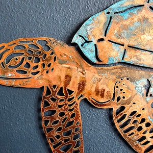Turtle Wall Decor, Copper Patina Turtle, Wall Art Patinated Copper ...