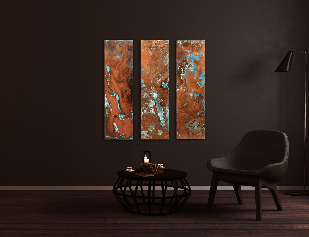 Copper Artistic Pictures, Wall Decor Copper, Large Abstract Copper Art ...
