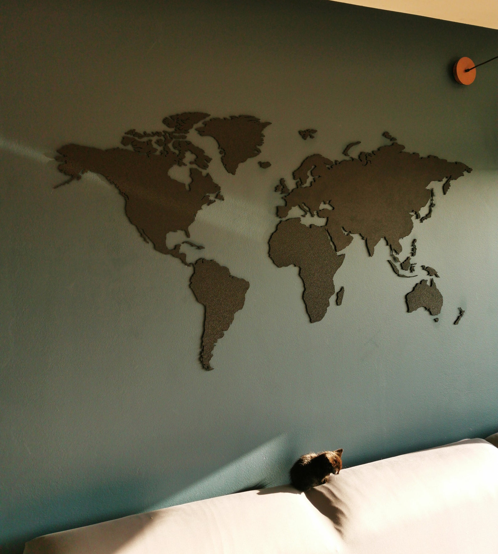 Black Metal World Map World Map in Black Metal Wall Art - Etsy