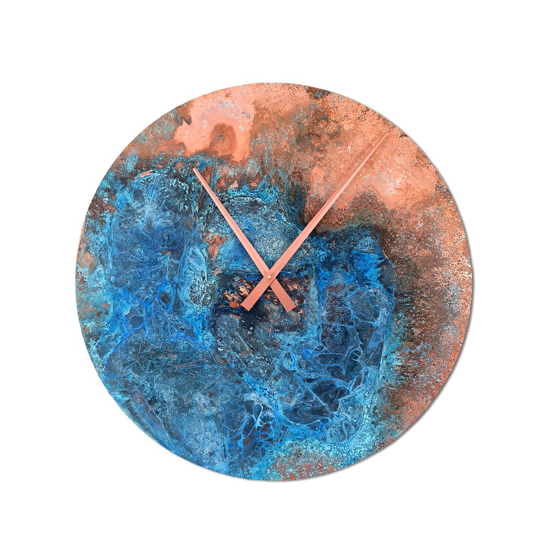 Extra Large Wall Clock - 30 Inches. Round Copper Clock. Home Decor ...
