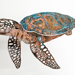 Turtle Wall Decor, Copper Patina Turtle, Wall Art Patinated Copper ...