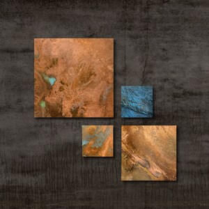 Copper Geometric Abstract Pictures, Abstract Wall Art, Patinated Copper ...
