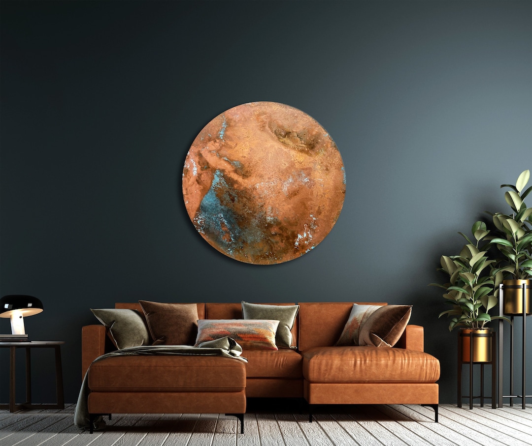 Copper Wall Art, Large Copper Cirlce, Patinated Copper Art, Copper ...