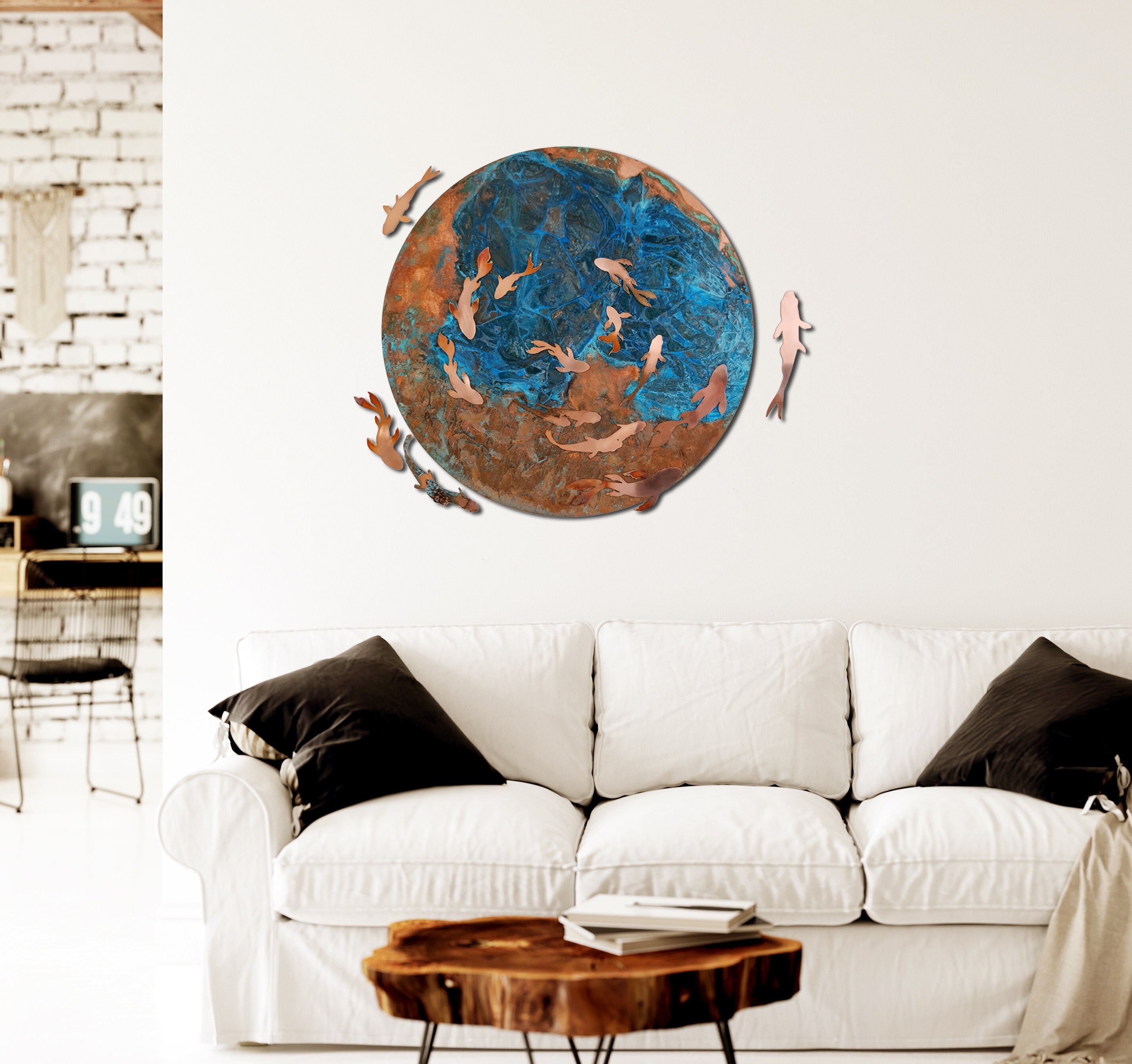 Fish Metal Wall Decor Fish Copper Wall Art Koi Fish - Etsy
