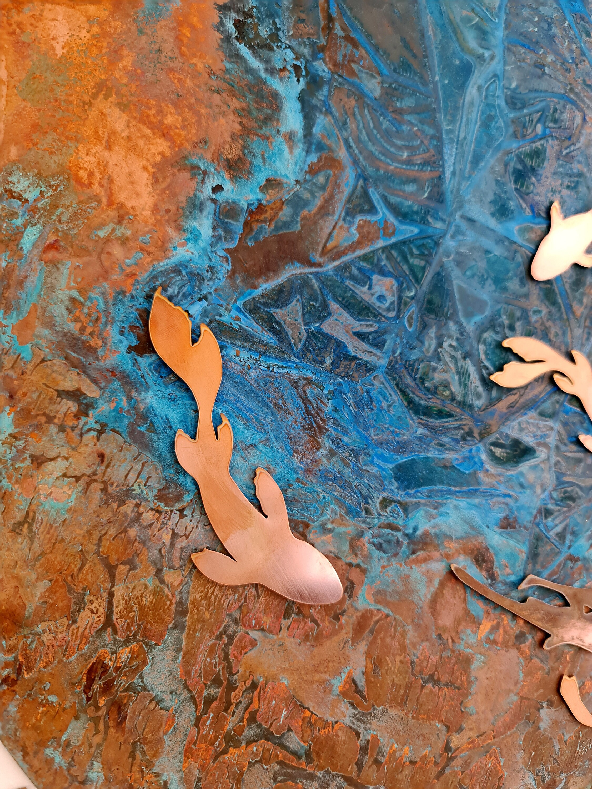 Fish Metal Wall Decor Fish Copper Wall Art Koi Fish - Etsy