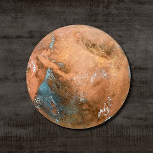 Copper Wall Art, Large Copper Cirlce, Patinated Copper Art, Copper ...